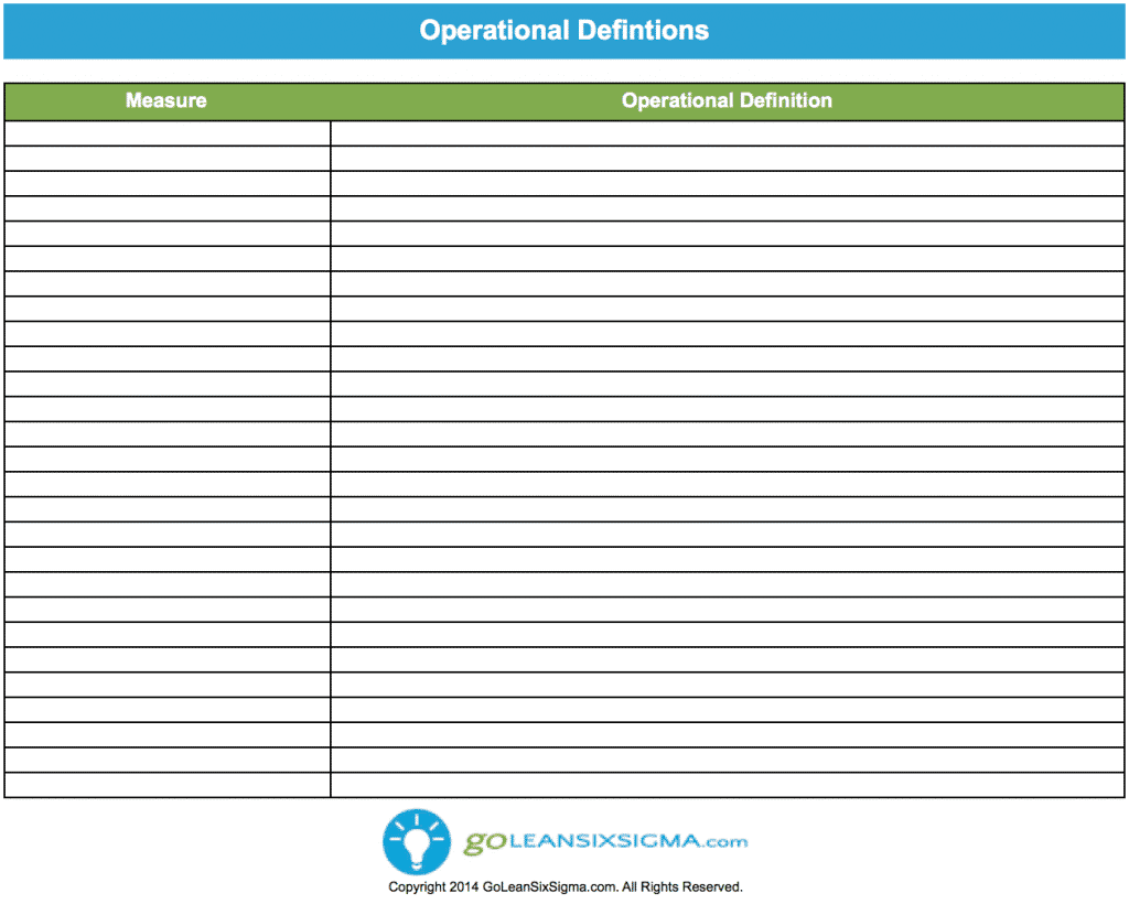 Operational Definition Template Example