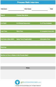 Process Walk Interview Sheet (aka Gemba Walk Interview Sheet ...