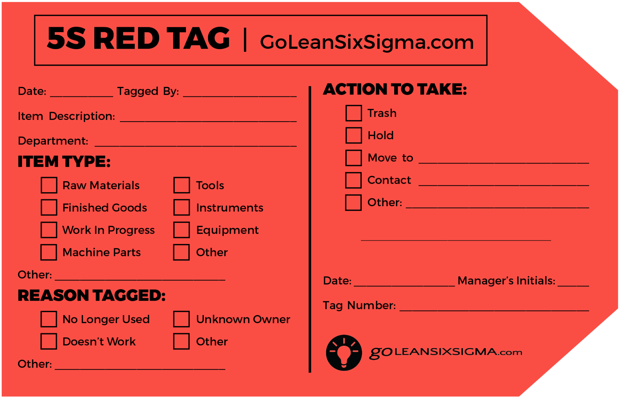 Red Tag | GoLeanSixSigma.com